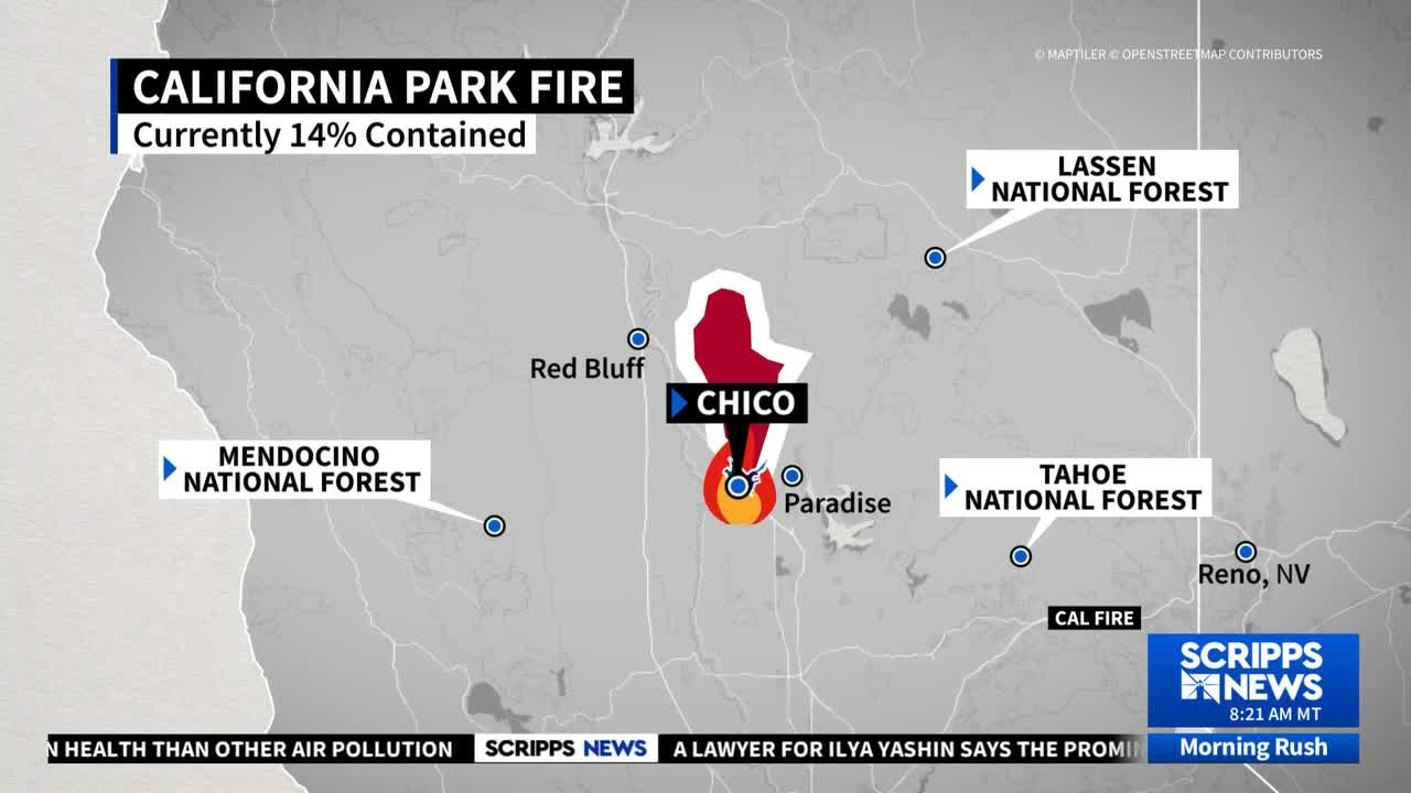 California's Park Fire grows to 385K acres as temperatures are forecast ...