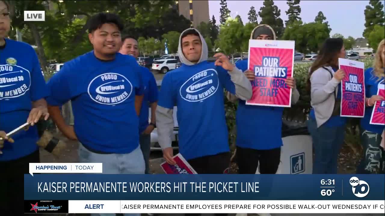 Kaiser Permanente health care workers across San Diego County begin strike