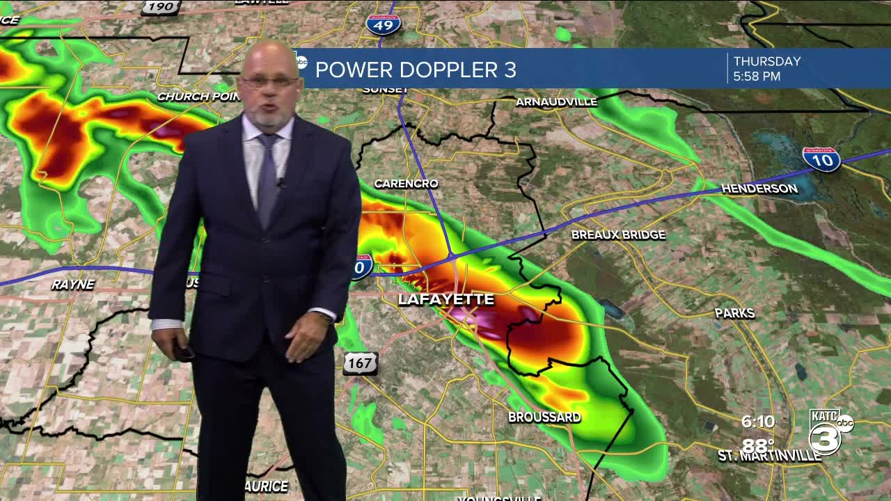 Active, locally heavy storms into the weekend