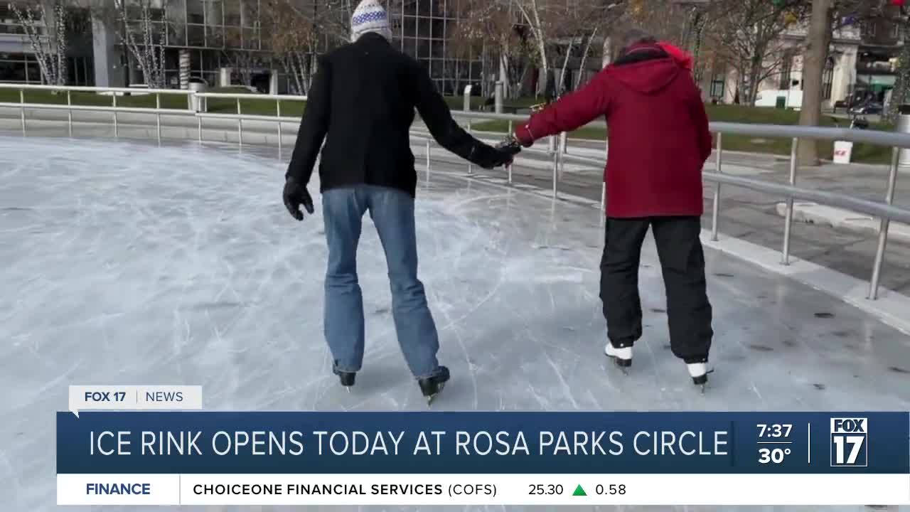 Rosa Parks Circle Ice Rink opens for winter season in downtown Grand Rapids