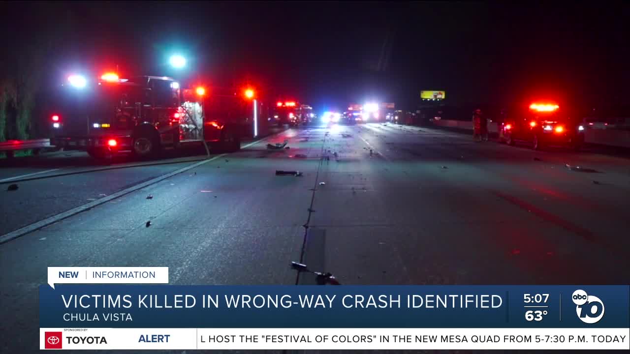 Teen father, elderly woman ID'ed as two killed in Chula Vista wrong-way ...