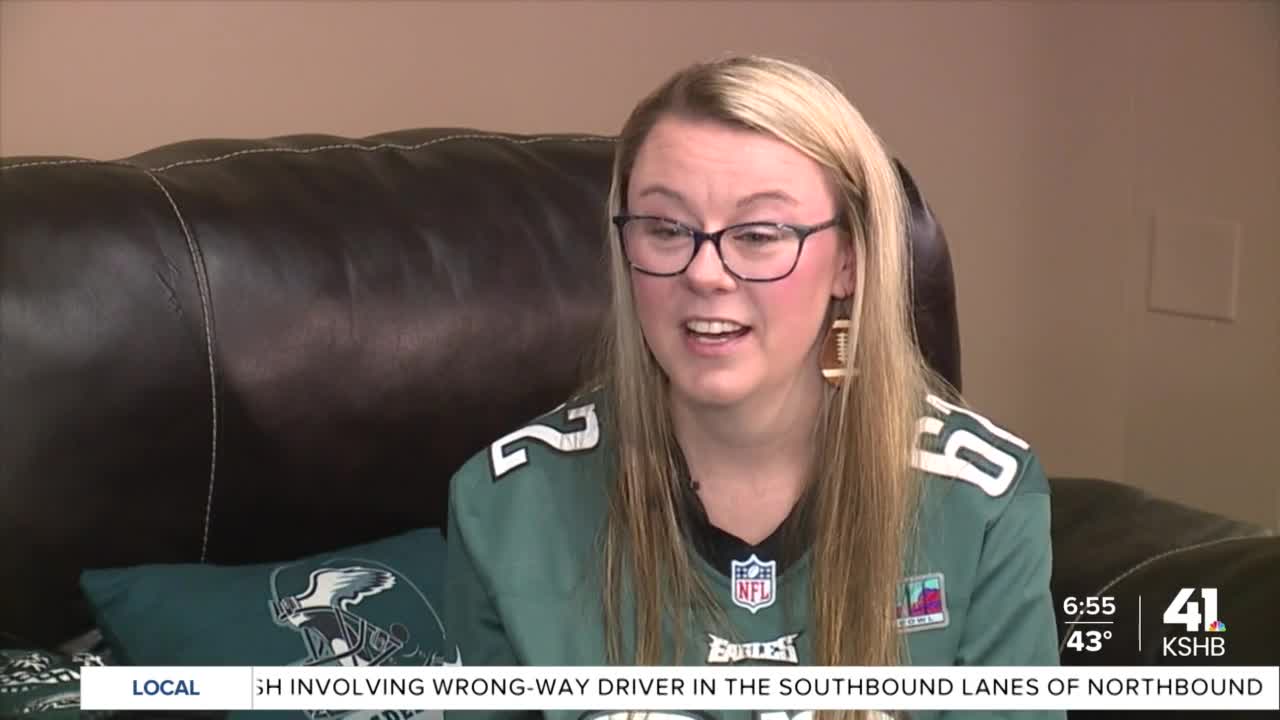 Kearney native calls herself KC's biggest Eagles fan