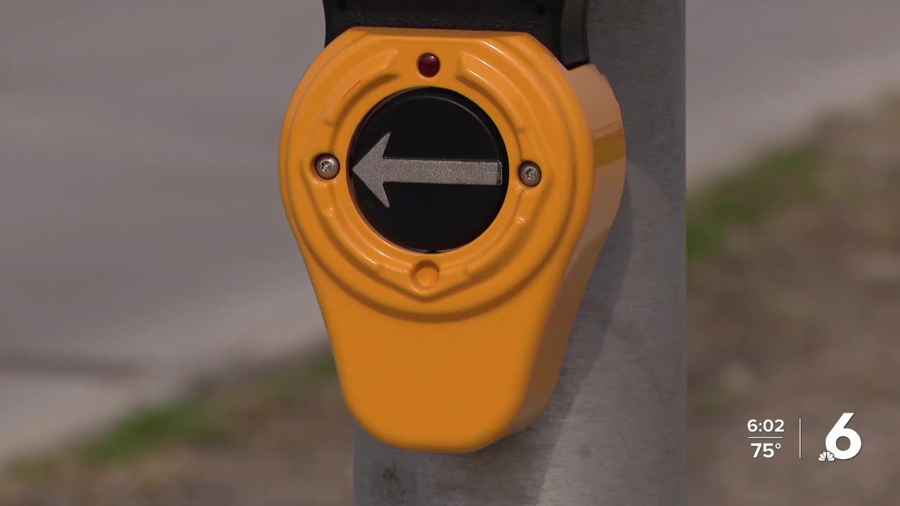 New mid-block traffic light and crosswalk off south Staples street