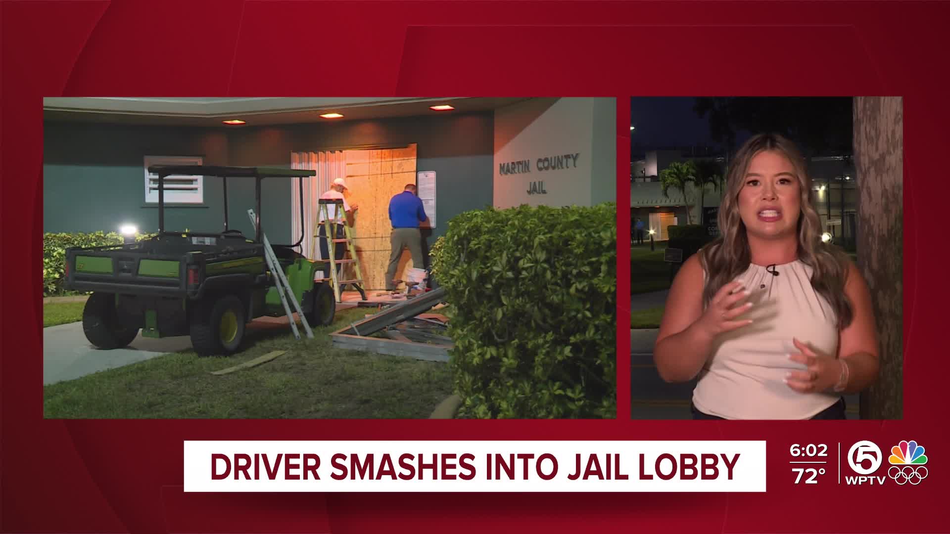 'Extremely amped up' naked driver smashes into lobby of Martin County Jail