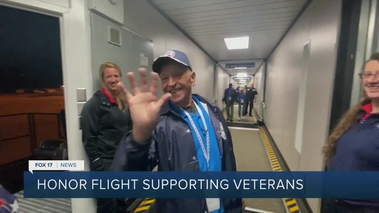 80 veterans fly on the Mid-Michigan Honor Flight on Veterans Day