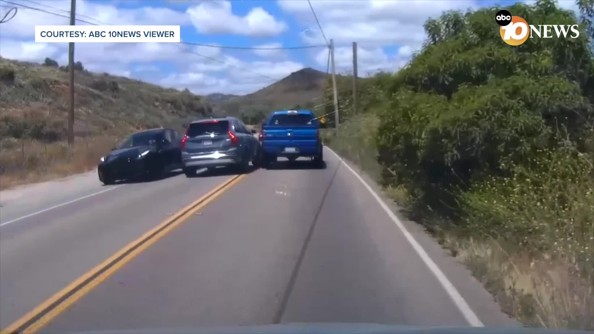SUV's dangerous maneuver on San Pasqual Road caught on camera