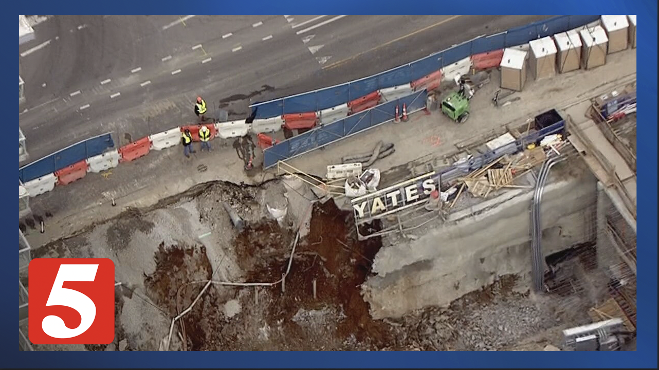 A road collapse on The Gulch Division Street causes disruption ...