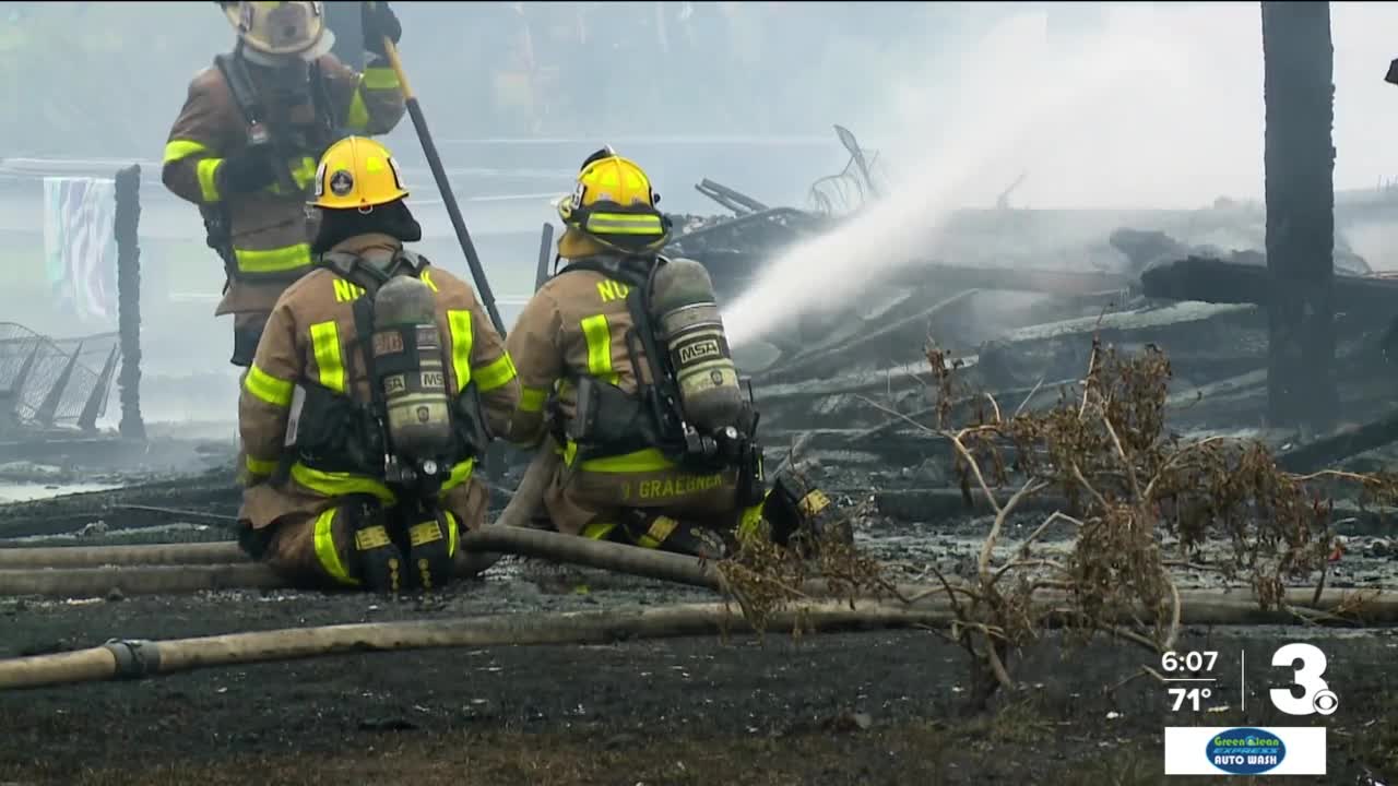 5 houses impacted by East Ocean View fire