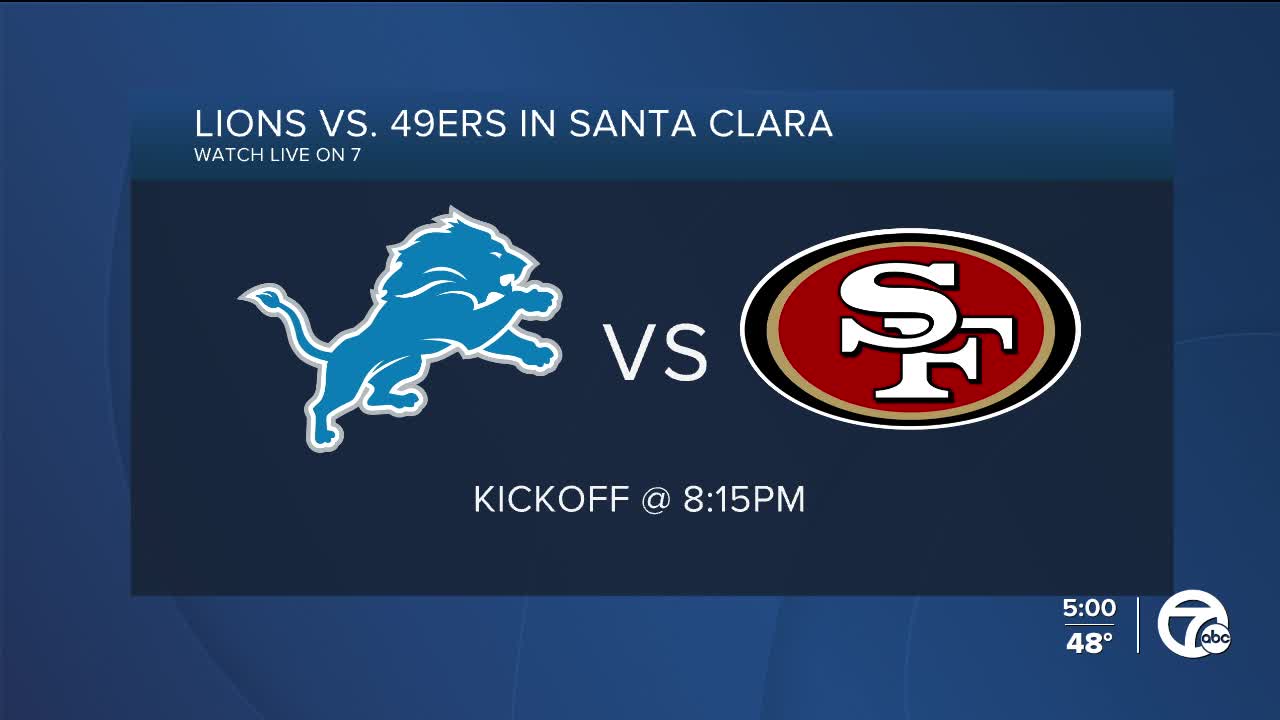 Watch now on Channel 7: Lions vs. 49ers on Monday Night Football