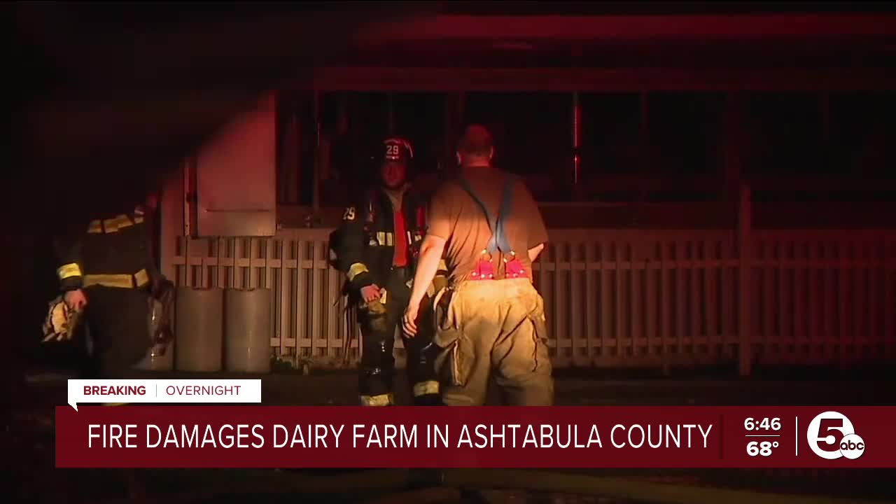 Massive fire at Ashtabula County's largest dairy farm