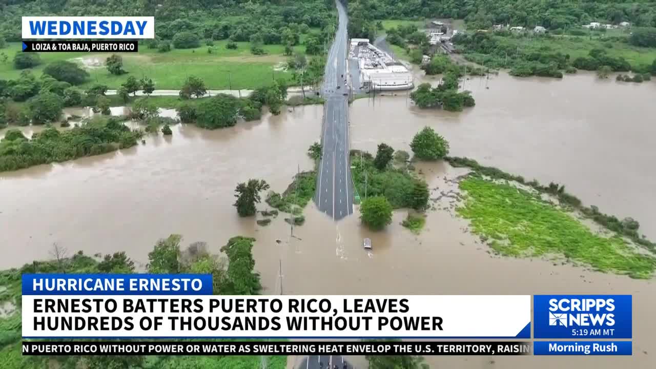 Half of Puerto Rico without power as Hurricane Ernesto approaches Bermuda