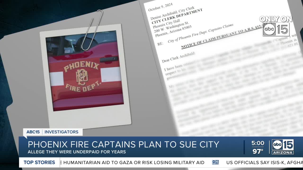 Phoenix Fire captains file legal claims saying they were underpaid