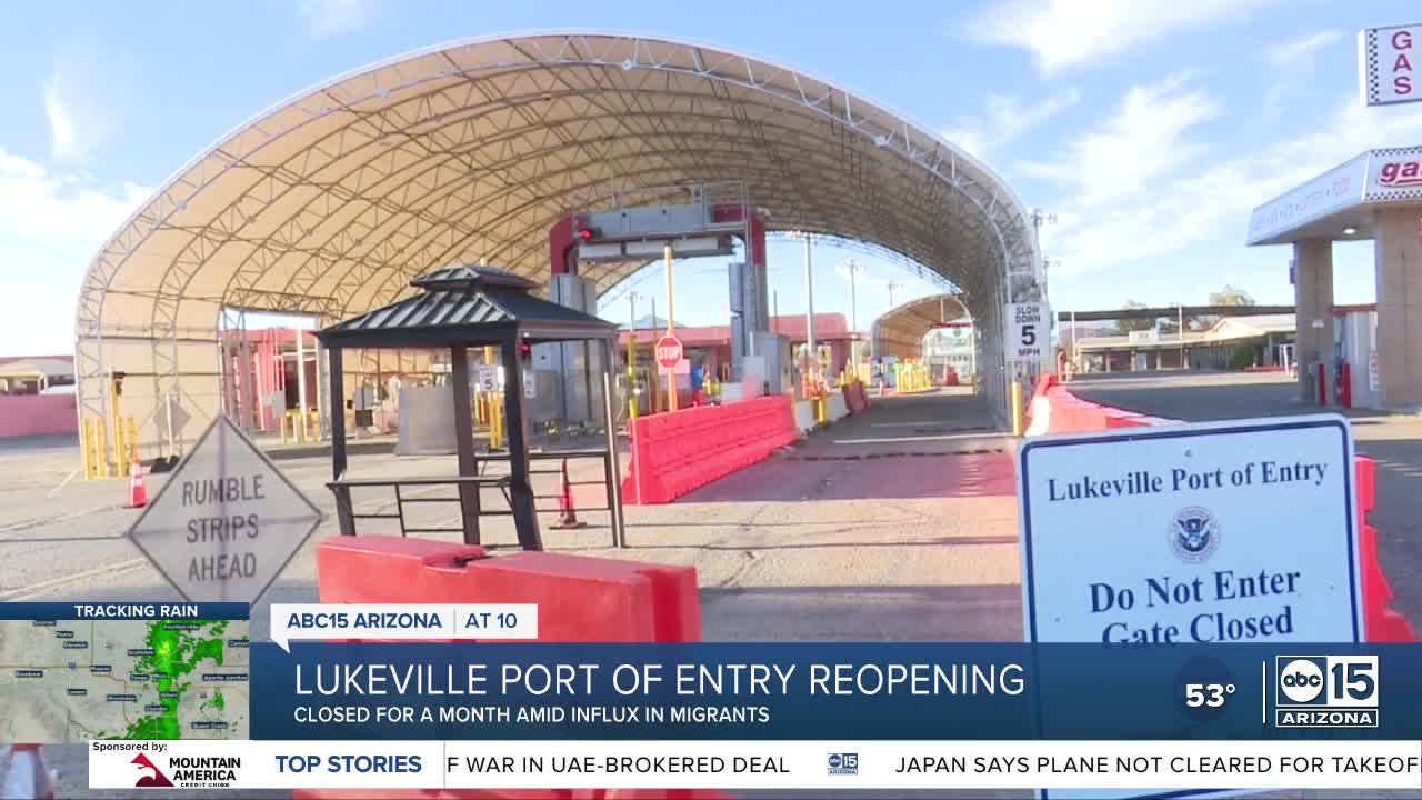 Lukeville Port of Entry reopens Thursday morning