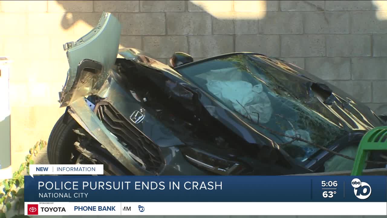 WATCH: Police chase ends with car stuck between forklift and wall