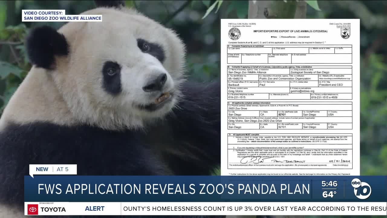 Application details on San Diego Zoo's plan on caring for pandas