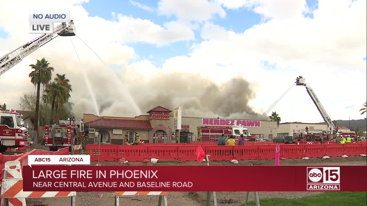 VIDEO: Large fire burns at shopping center near Central Ave. and ...