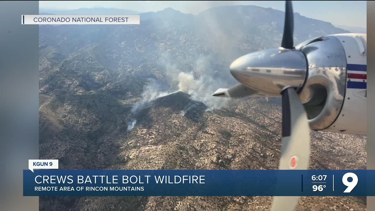 UPDATE: Bolt Wildfire burning in remote area of Rincon Mountains