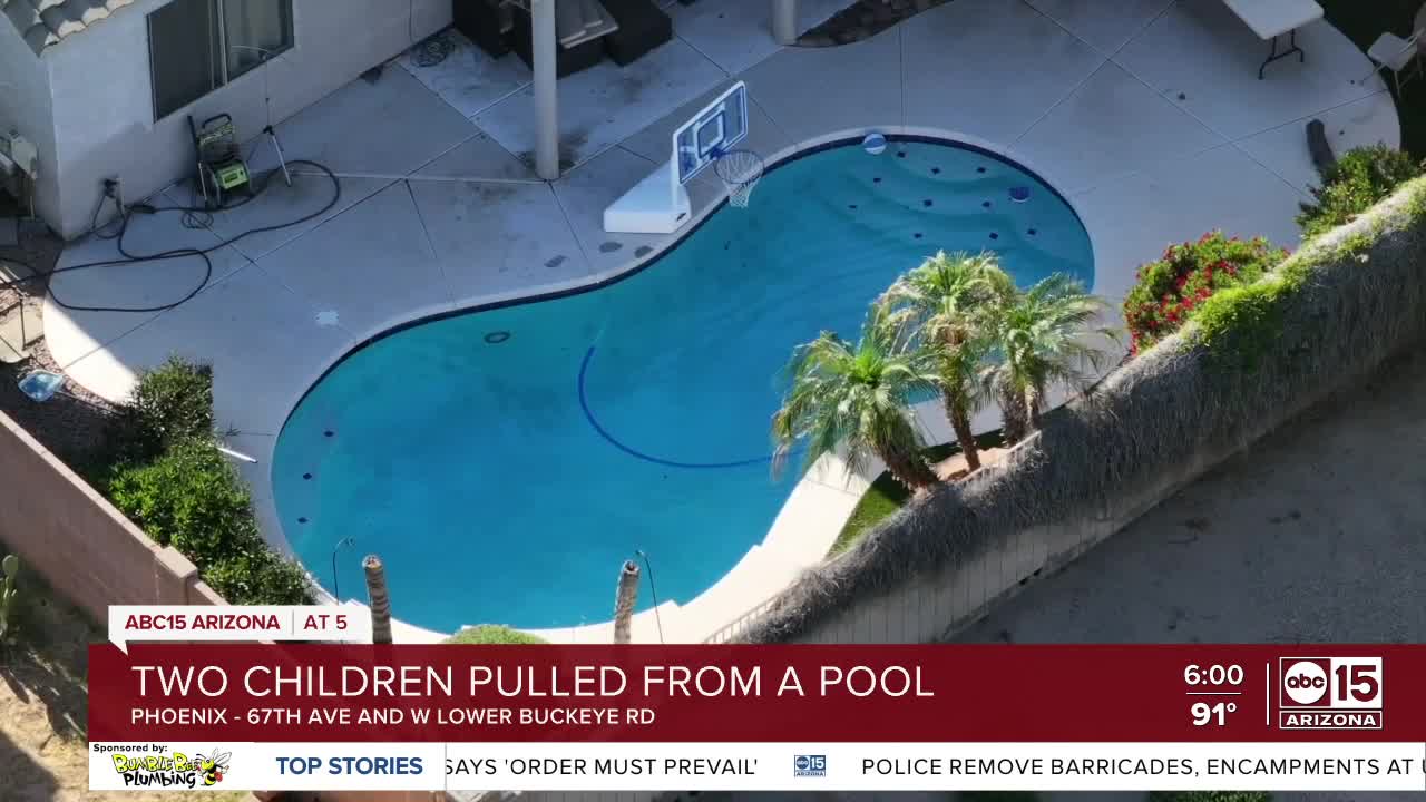Two children dead after falling into backyard pool in southwest Phoenix