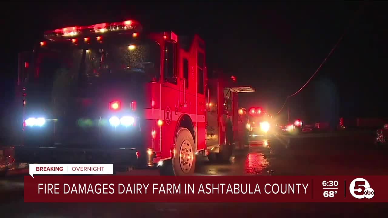 Massive fire at Ashtabula County's largest dairy farm