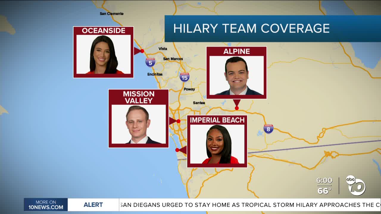 Post-Tropical Cyclone Hilary passes through San Diego County
