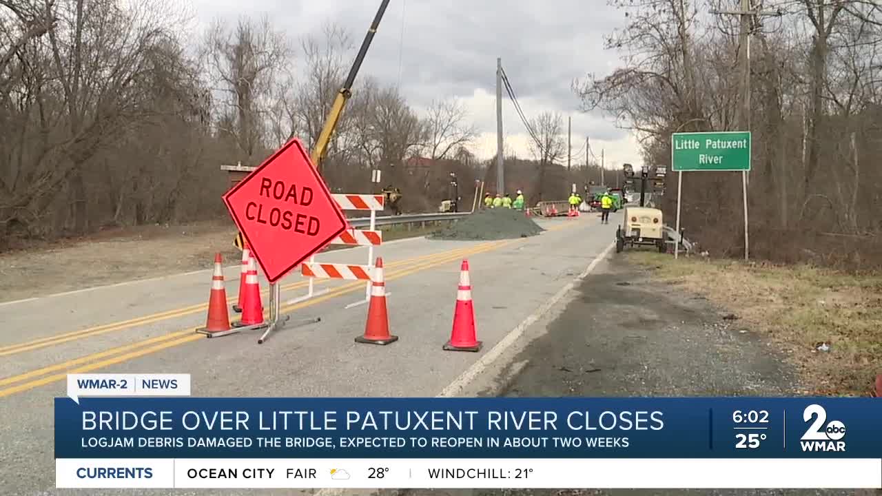 MD Route 198 bridge closed after washout