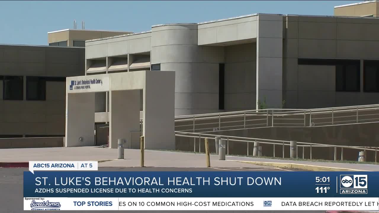 AZDHS orders St. Luke's Behavioral Hospital to cease operations