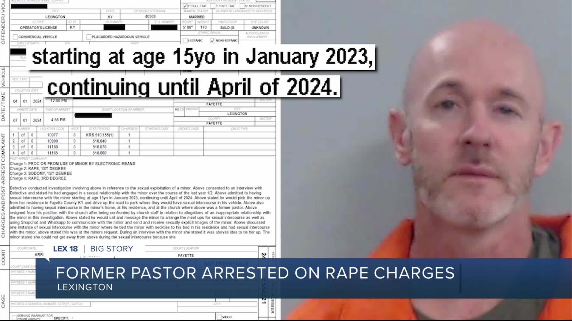 Lexington pastor arrested, facing sexual abuse and exploitation charges