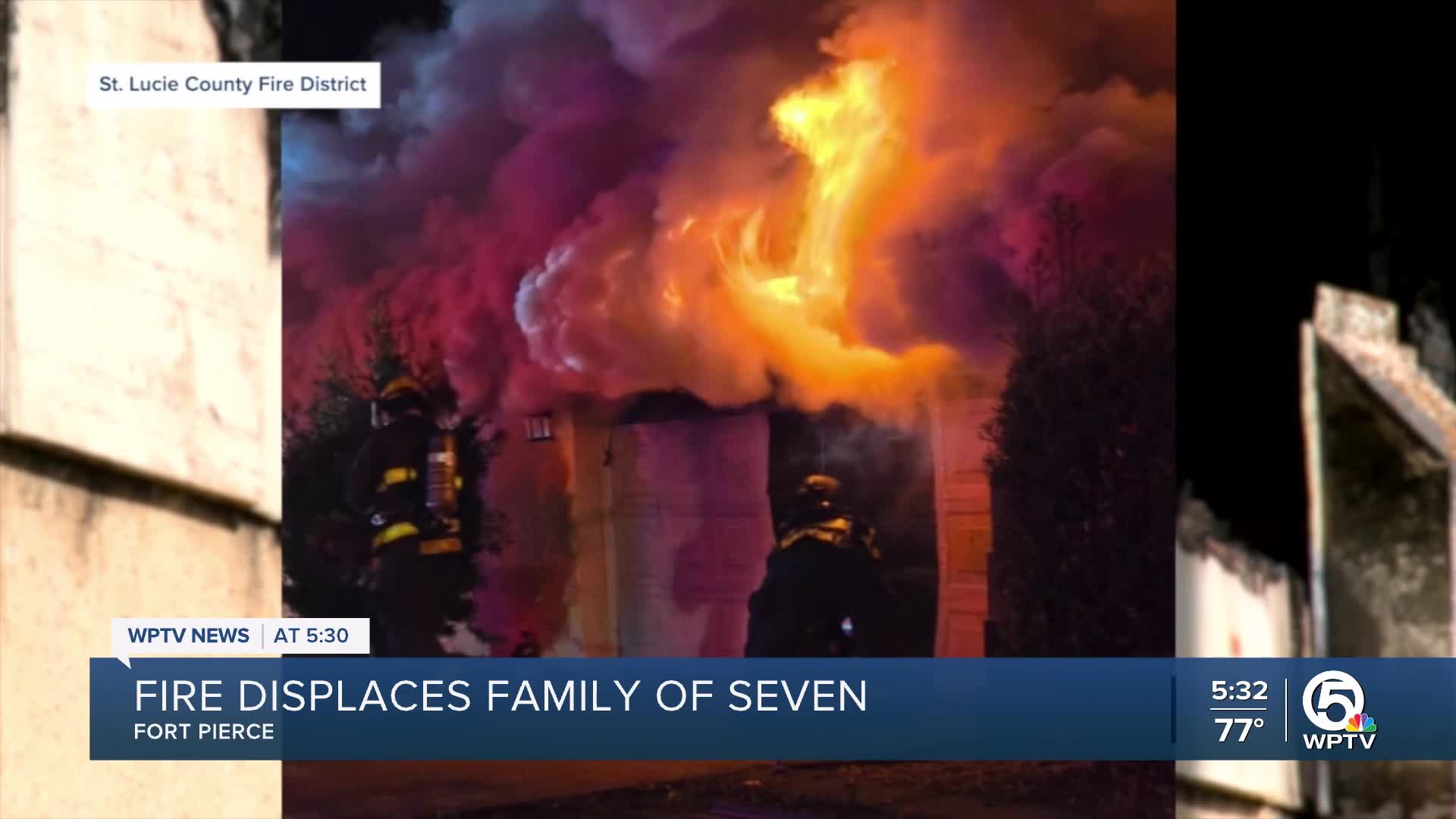 Fire rips through home, displaces family with 4 children