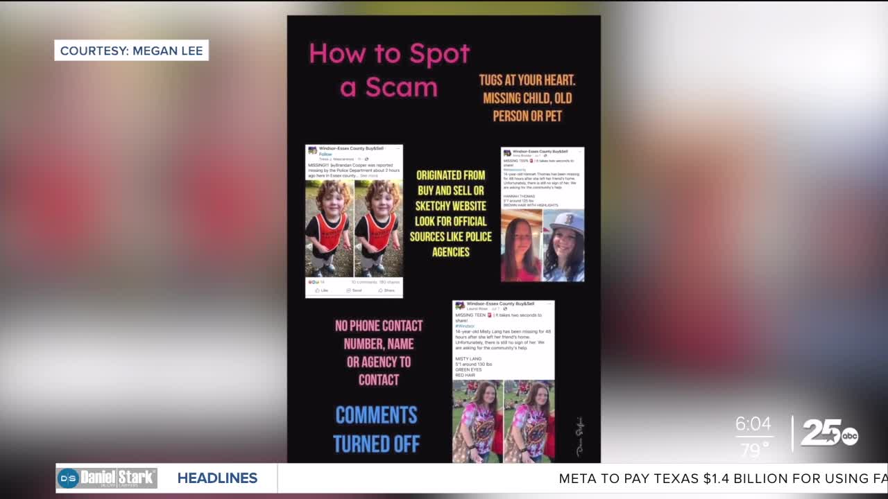 Fake missing persons posts target members of local community Facebook pages