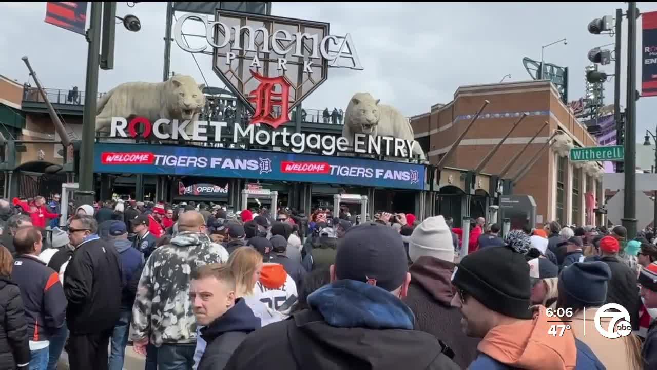 Tigers fans out in full force, packing downtown streets on Opening Day 2024
