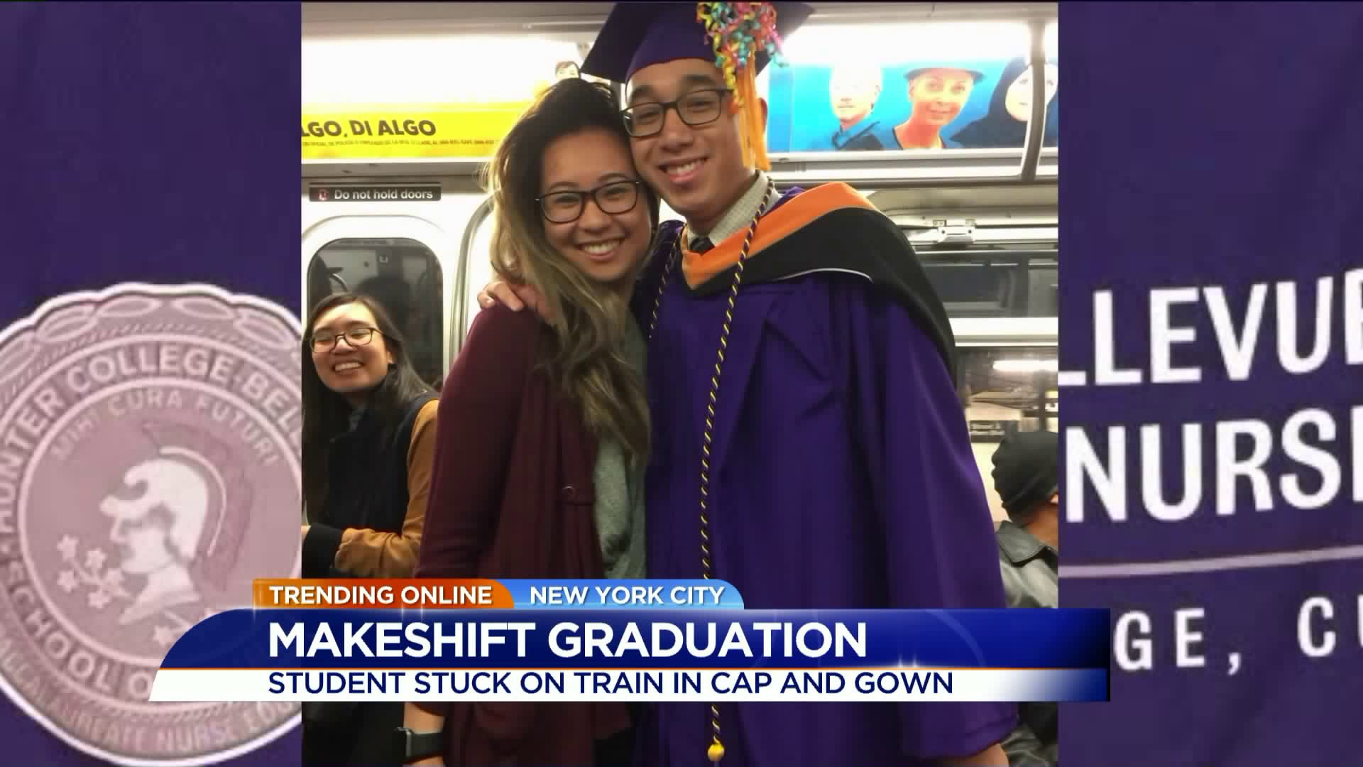 Delays lead college grad to celebrate commencement on subway
