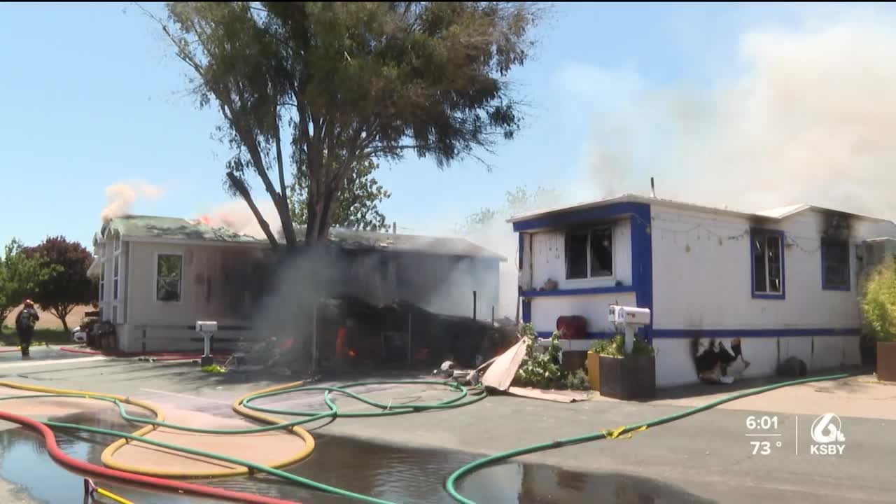 5 mobile homes destroyed by fire in Santa Margarita