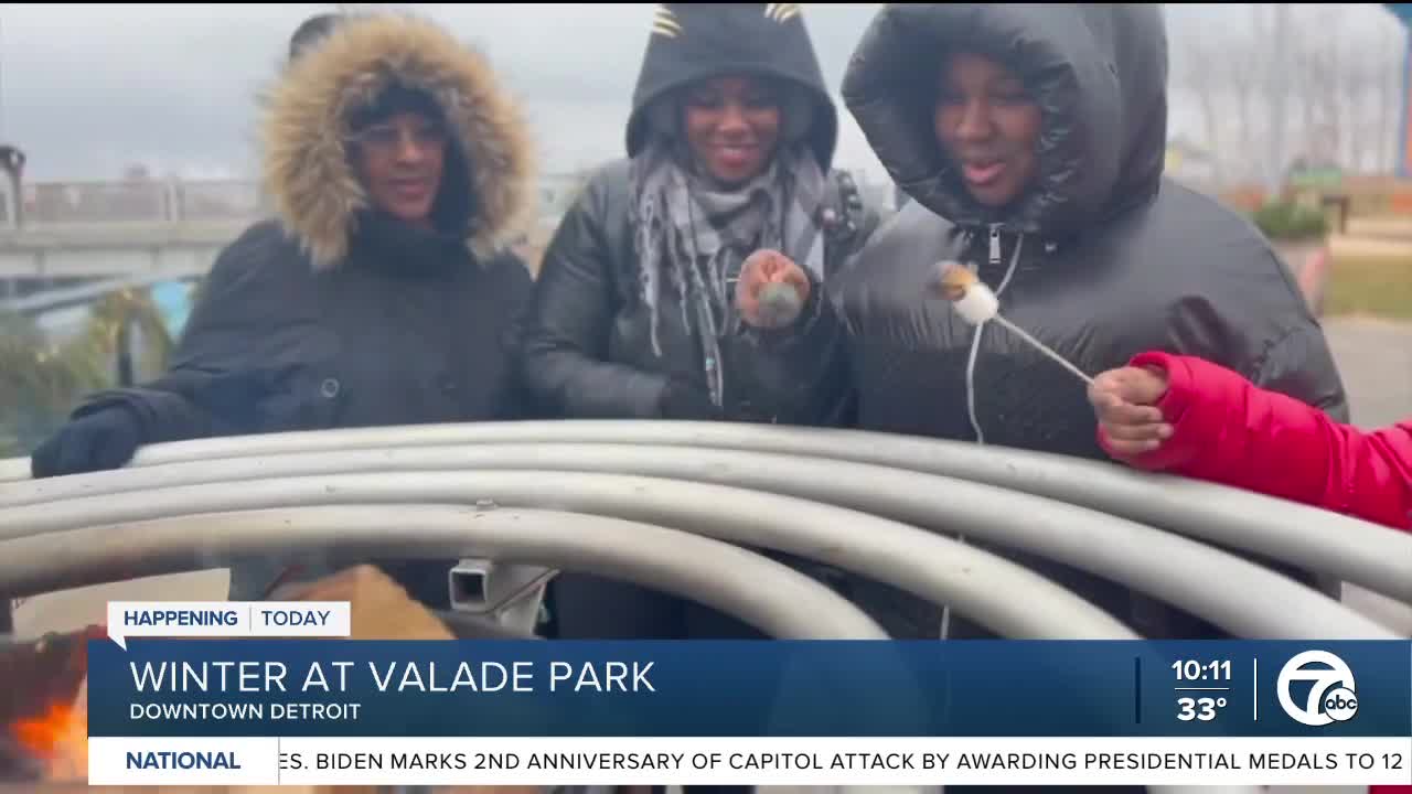 Winter fun at downtown Detroit's Valade Park