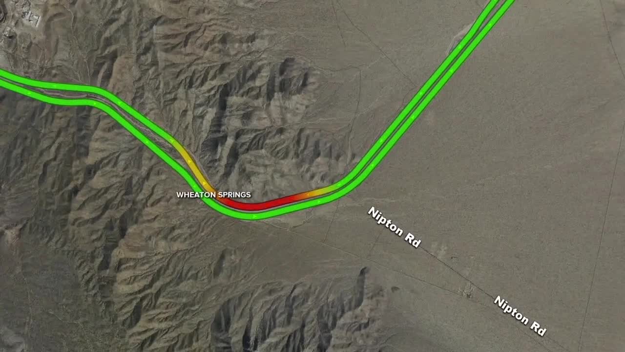 Southbound I-15 reduced to 1 lane near Nevada state line