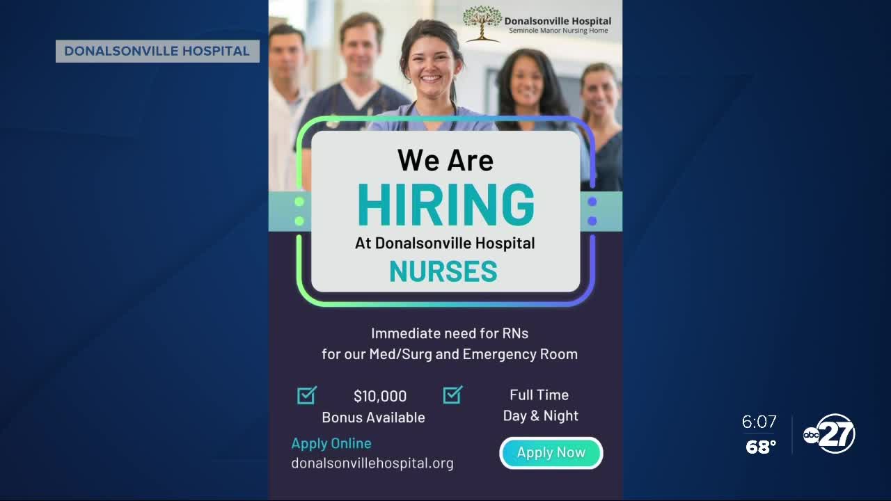 Donalsonville Hospital offering $10k sign-on bonus for full-time nurses