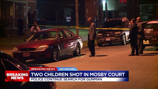 2 children shot in Mosby Court; officers find car with windows shot out