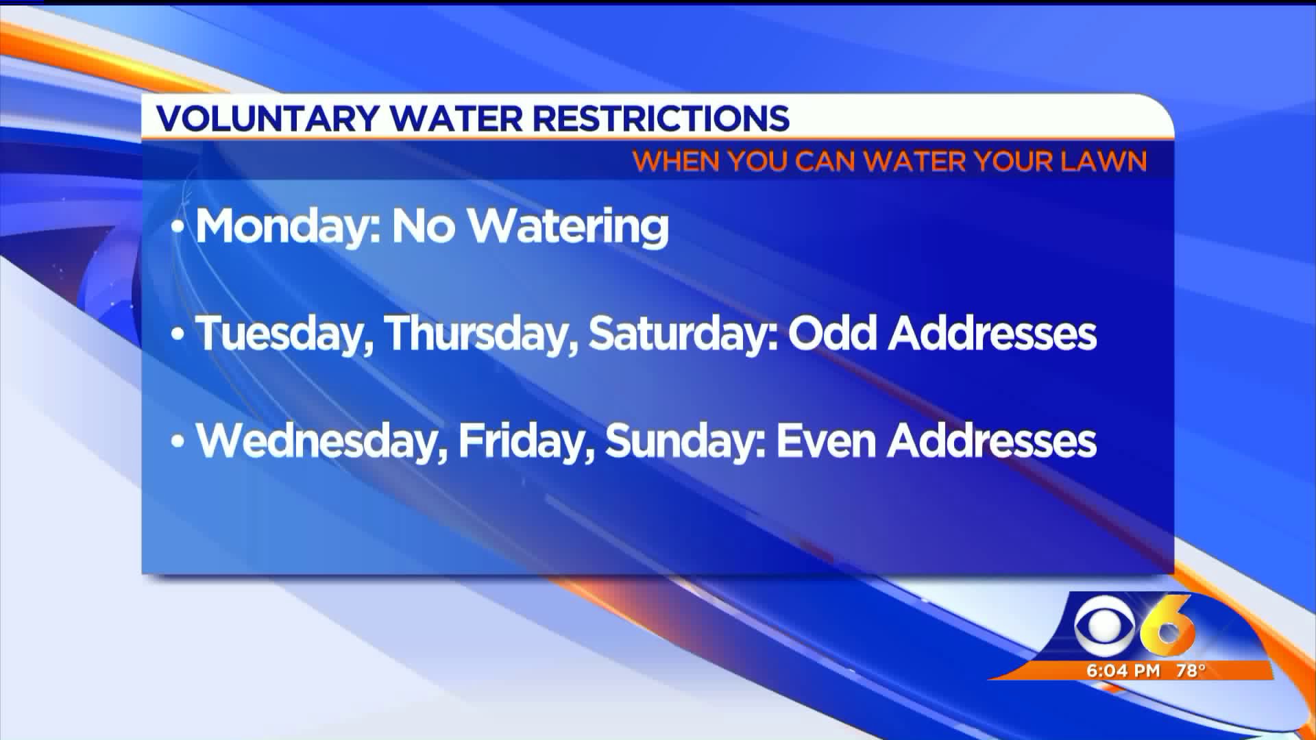 Stop wasting water! Voluntary water conservation measures in effect