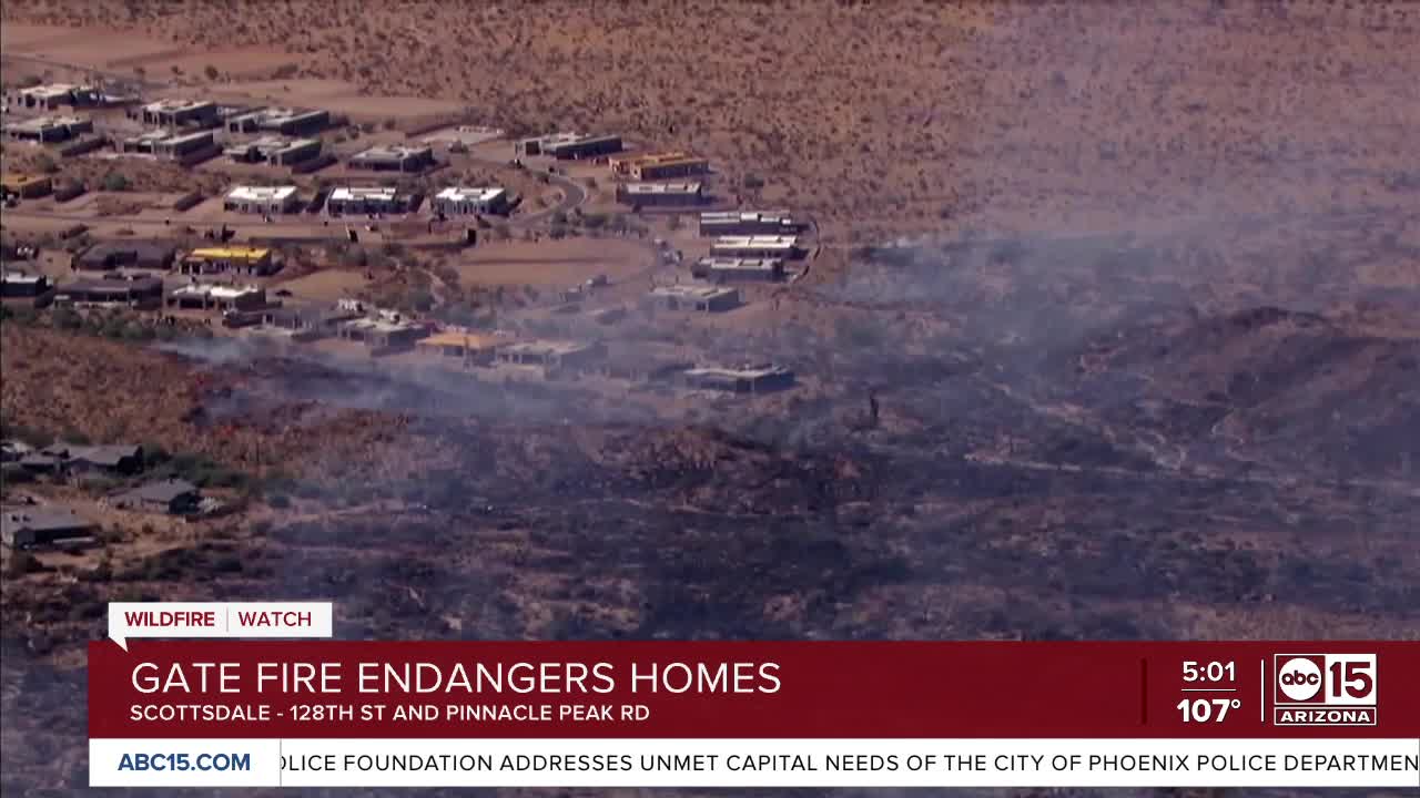 Gate Fire burning in north Scottsdale near McDowell Mountain Regional Park