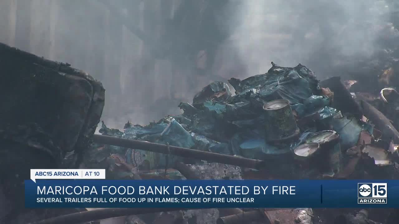 Maricopa Food Pantry burns in fire, losing 40,000lbs of food