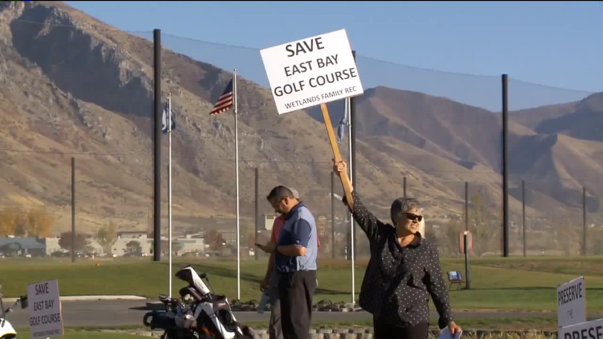 Dozens protest proposal to move 3 holes at East Bay Golf Course in Provo