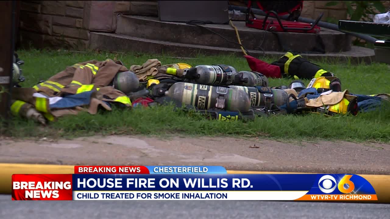 Child treated for smoke inhalation following Chesterfield fire