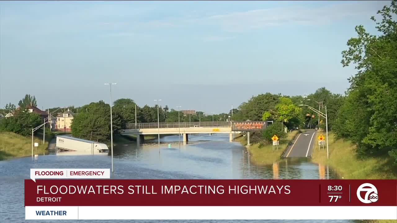 Major freeway and street flooding across metro Detroit
