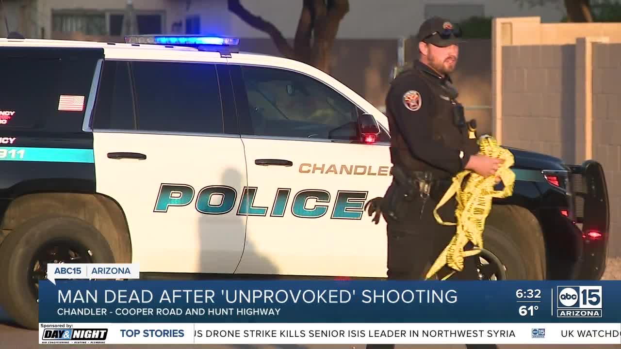 Man dead after 'unprovoked' shooting in Chandler, suspect in custody