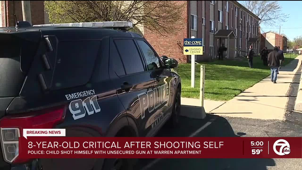 Warren 8-year-old critical after shooting himself with unsecured weapon