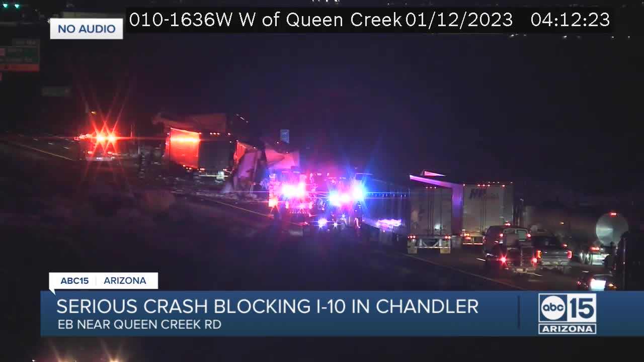 Serious crash shuts down portion of I-10 near Queen Creek Road