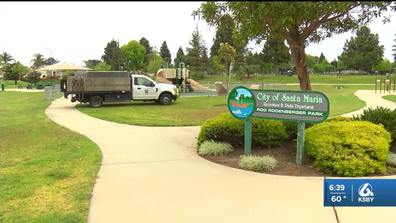 Santa Maria playground fenced in preparation for upgrades