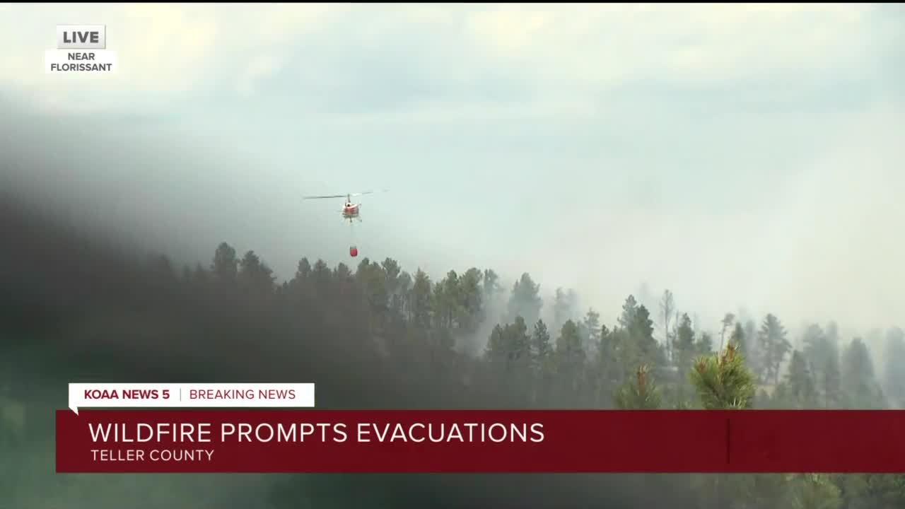 Wildfire burning in Florissant Fossil Beds National Monument, fully ...