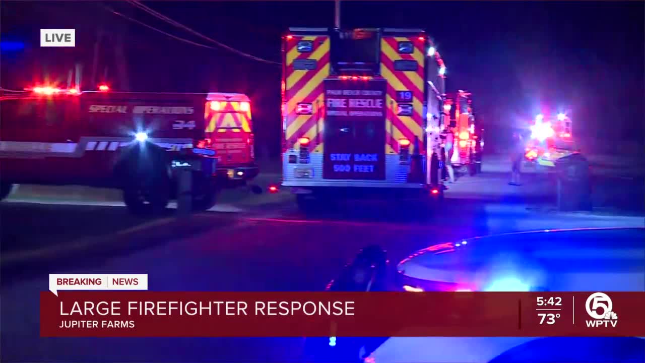 Emergency crews respond to underground propane tank fire in Jupiter Farms