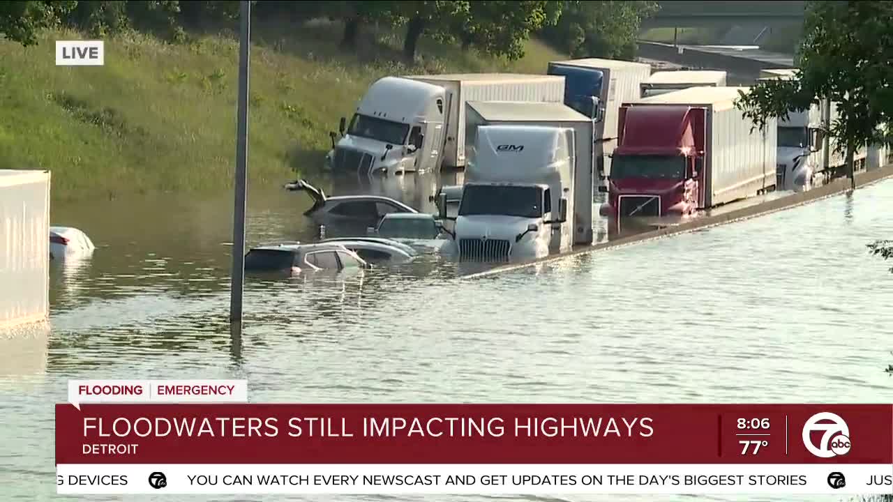 Major freeway and street flooding across metro Detroit