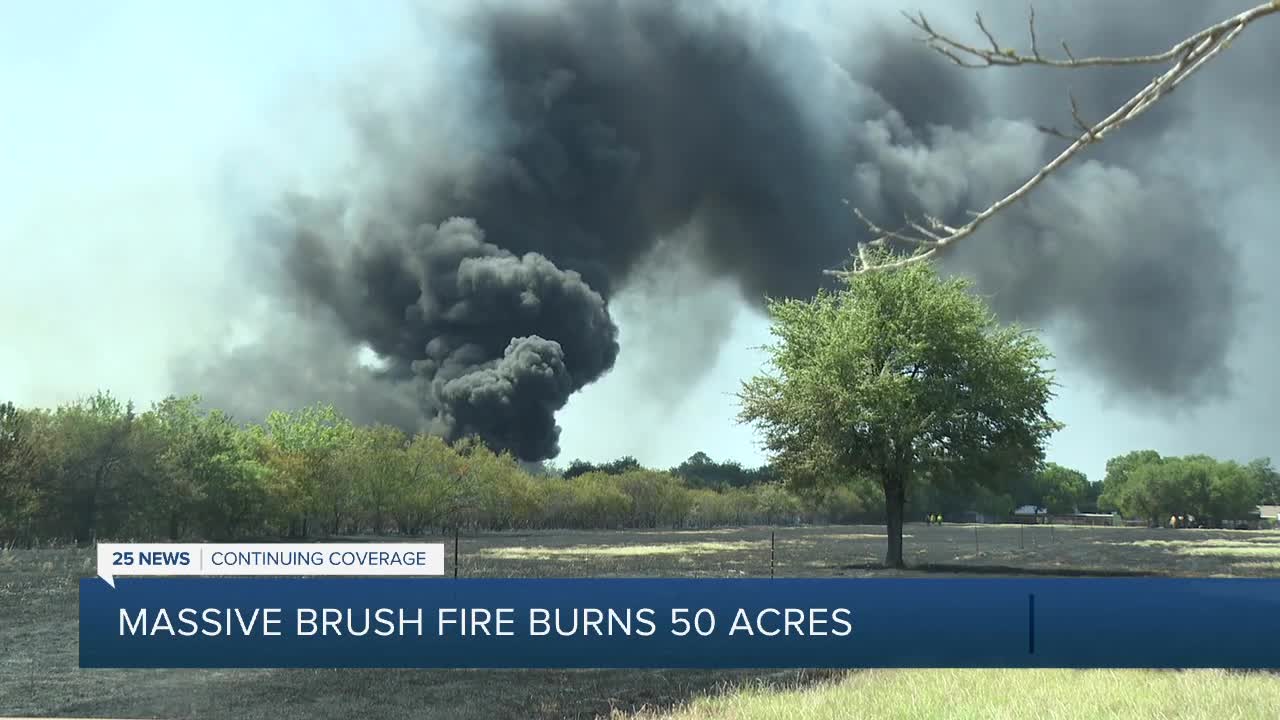 Massive brush fire burns 50 acres in Waco
